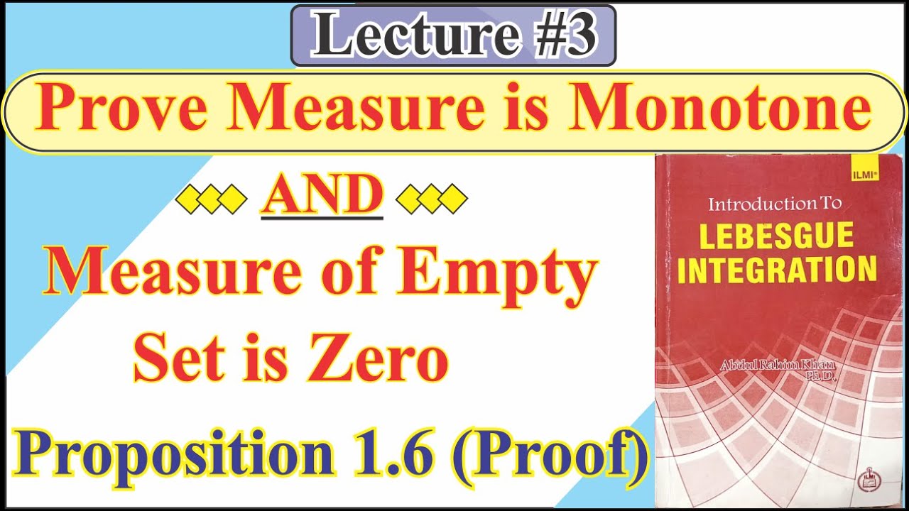 Proposition 1.6 || Prove that Outer Measure of empty set is zero ...