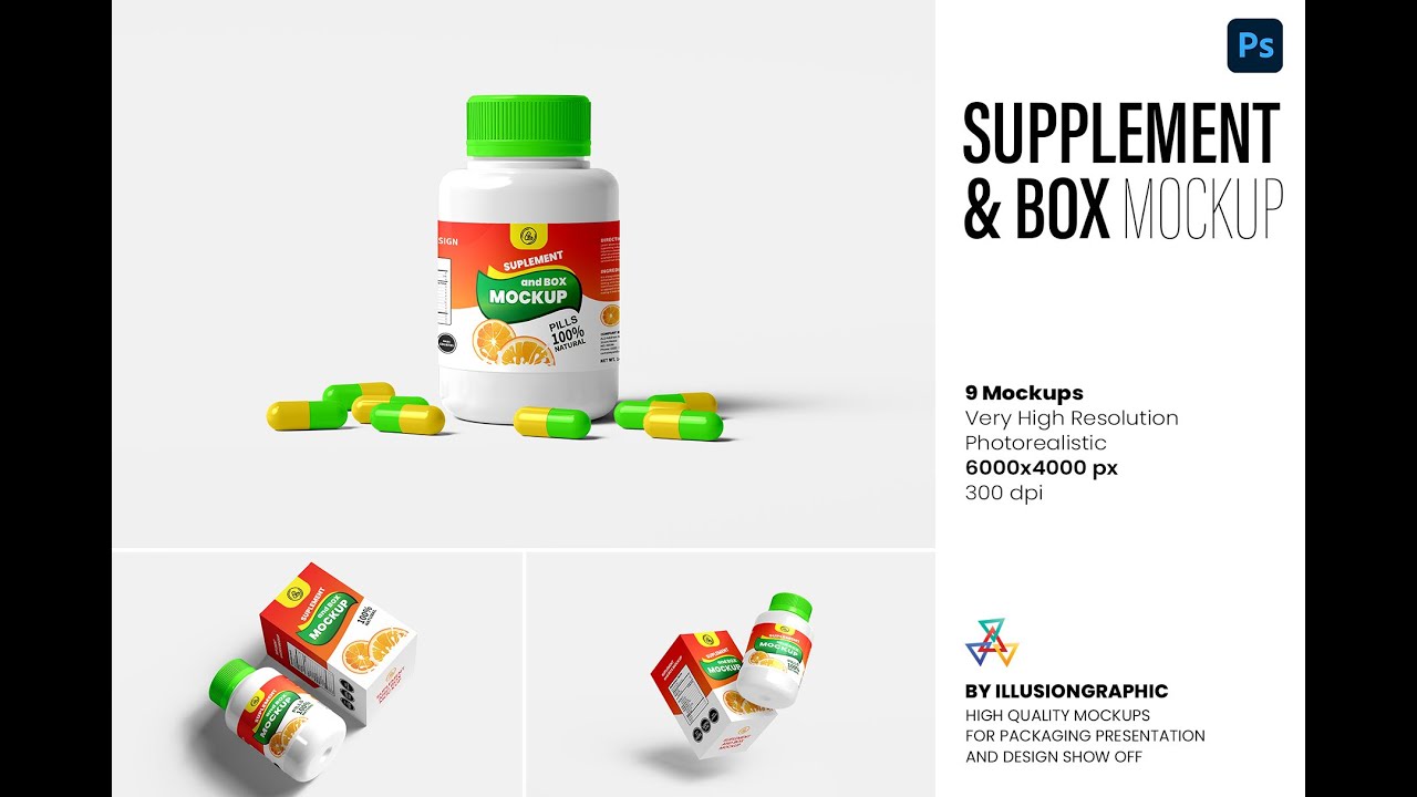 Supplement & Box Mockup - 9 views - YouTube