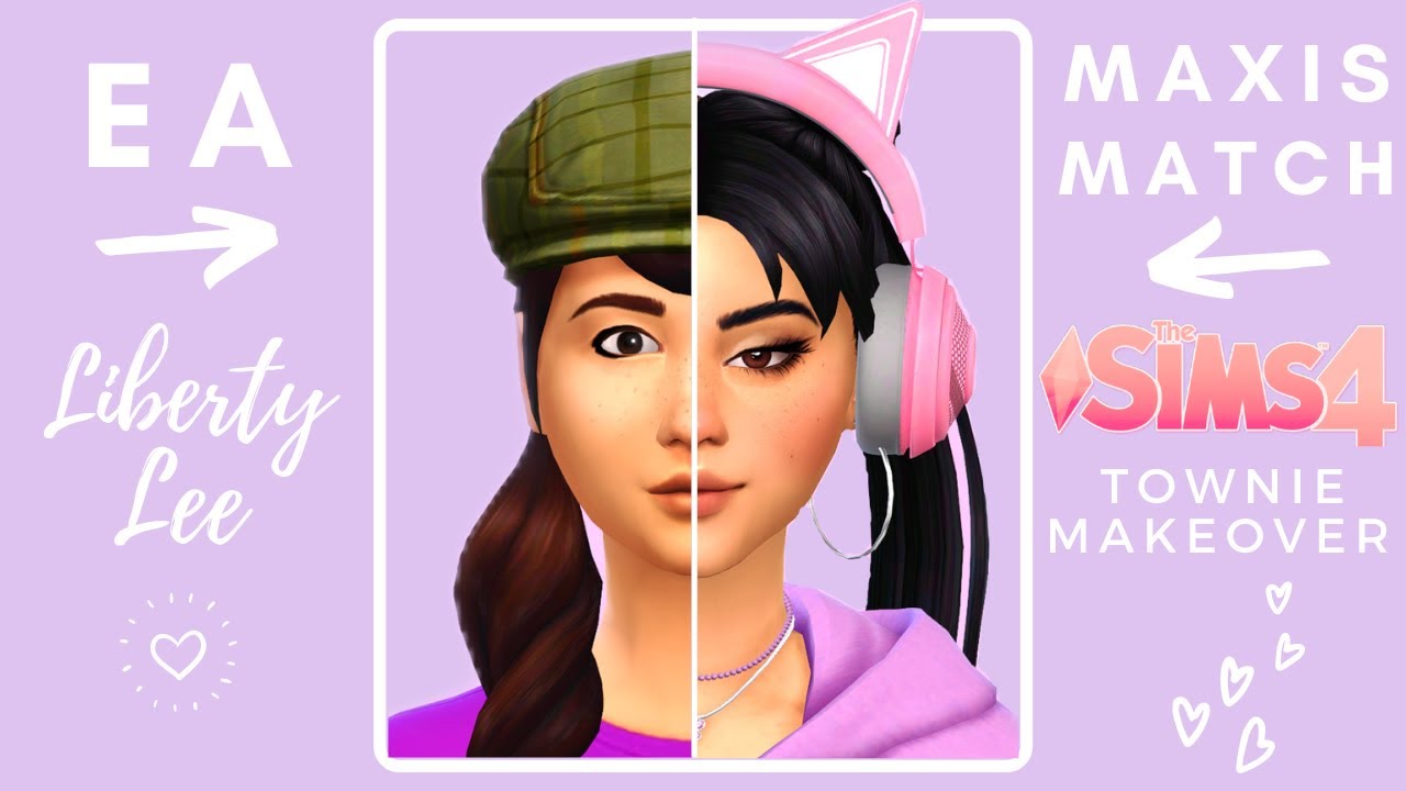 | LIBERTY LEE 💜| CAS Townie makeover💅🏼| The Sims 4 | - YouTube