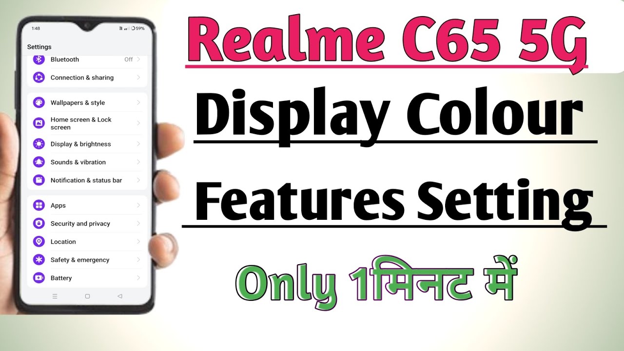 Realme C65 5G Phone Display Colour Features Setting | Colour Features ...