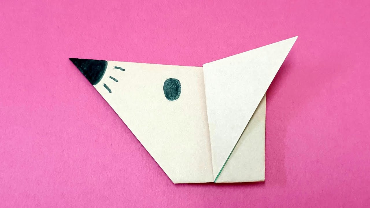 How to make Origami Paper Mouse Face, easy origami animals for kids ...