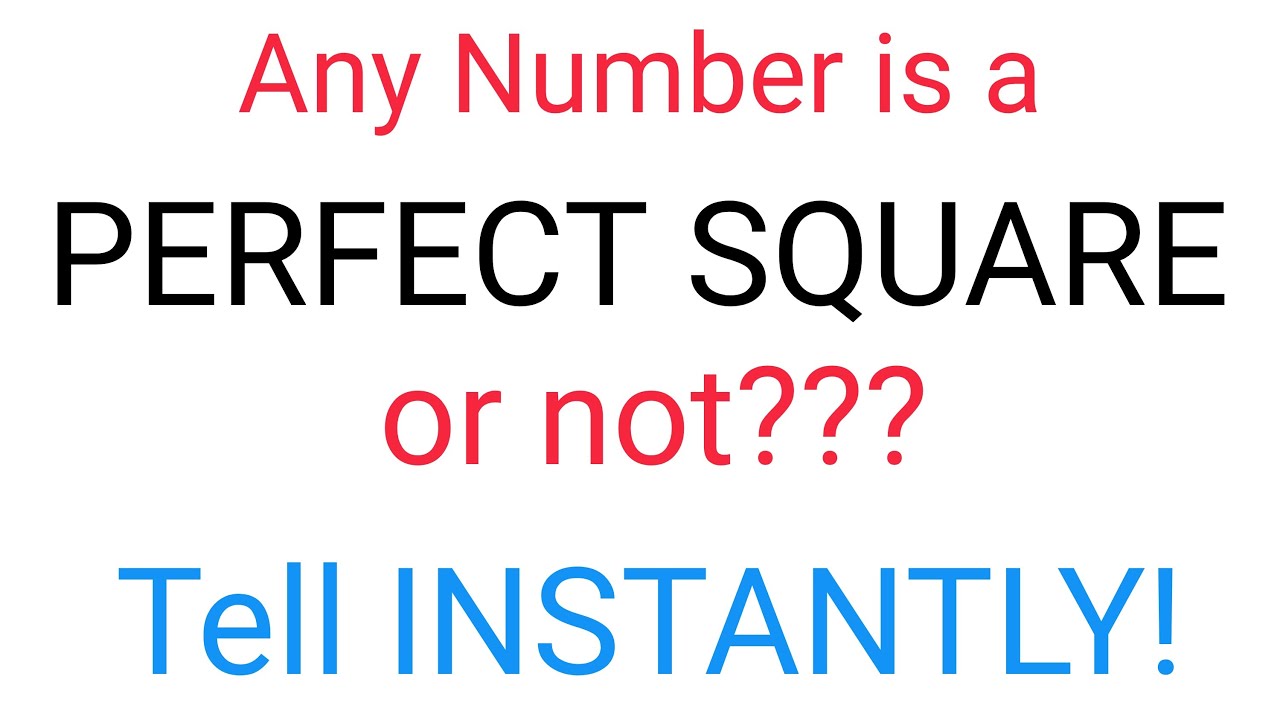How To Check For Perfect Square shorts YouTube How To Check For Perfect Square shorts YouTube