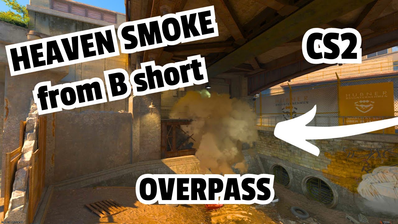 HEAVEN SMOKE from B short - 2 ways CS2 (OVERPASS) - YouTube