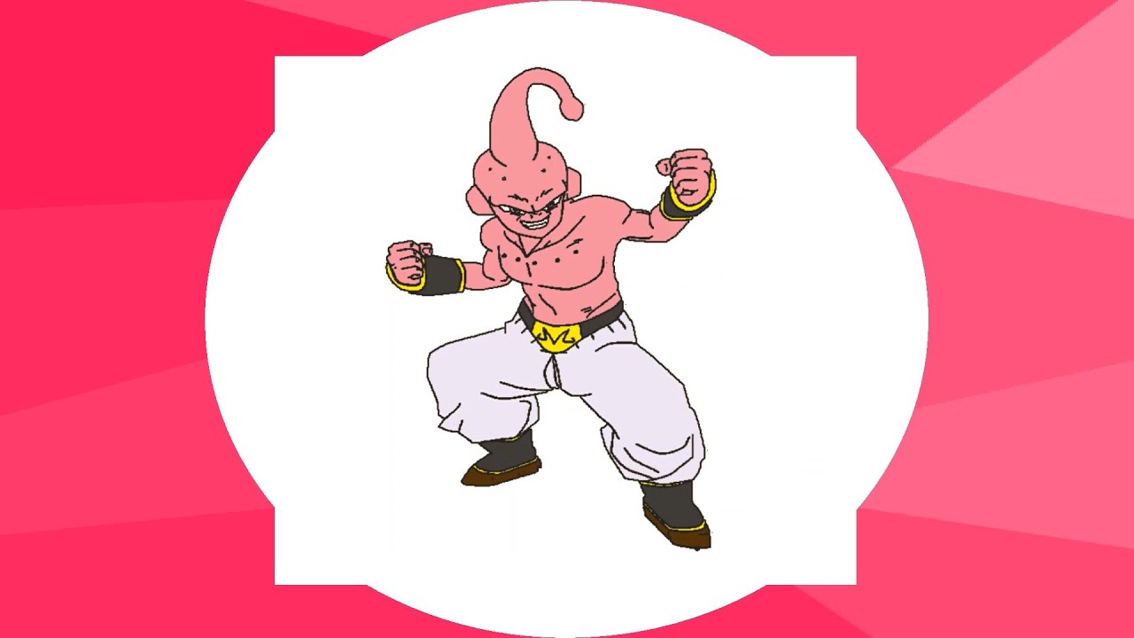 How to draw Majin Buu? Easy Dragon Ball Drawing, Draw and Color Majin ...