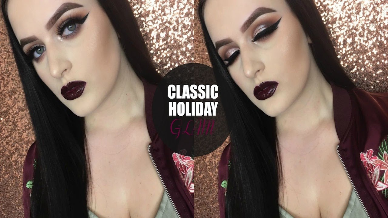 Classic Holiday Makeup Tutorial + Vampy Lip - YouTube
