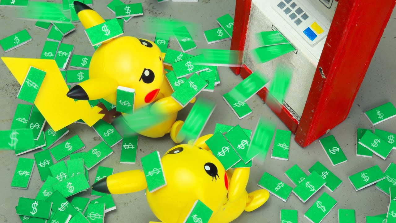 🥰 Pikachu Couple Drained All MONEY at Giant ATM ⚡️ - YouTube