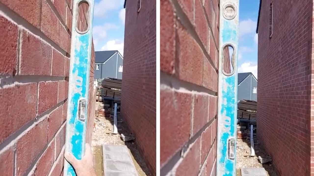 Contractor Shows Wonky Wall On New House - YouTube