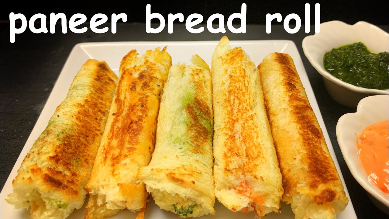 Paneer Bread Roll Recipe | Paneer Stuffed Crunchy Bread Rolls | Easy ...