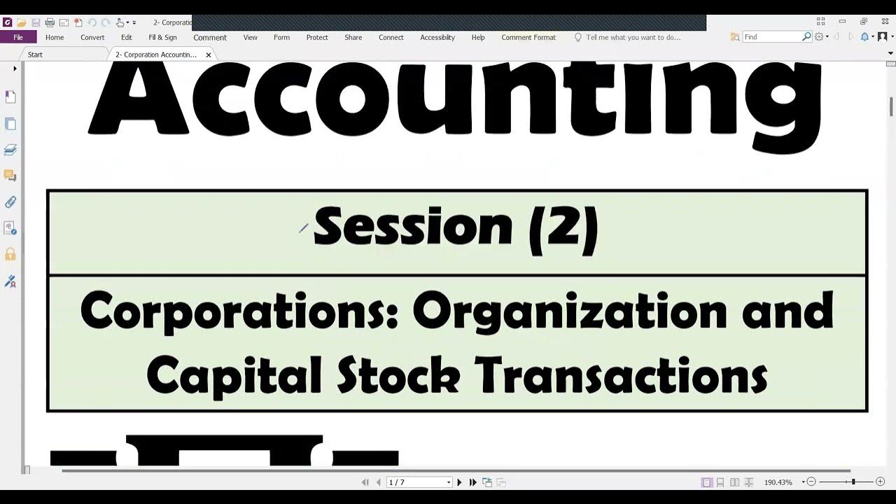 5- Corporation Accounting- Corporation Organization and Capital Stock Transactions - YouTube