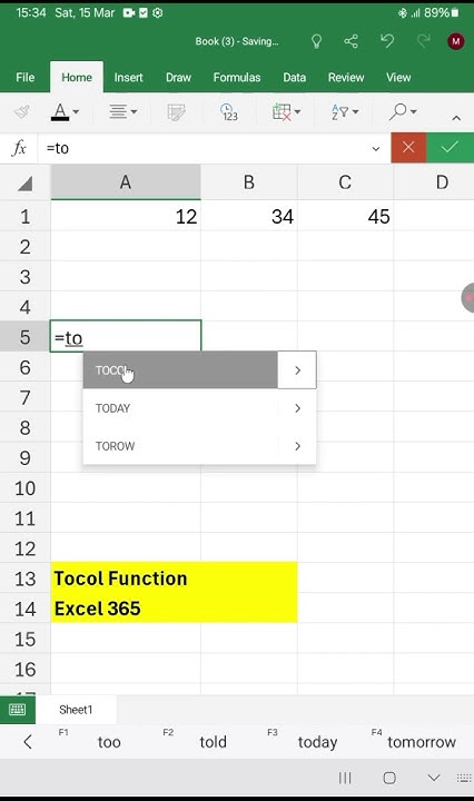Excel 365 Tutorial Tocol Function #excel #excelformula #exceltips - YouTube