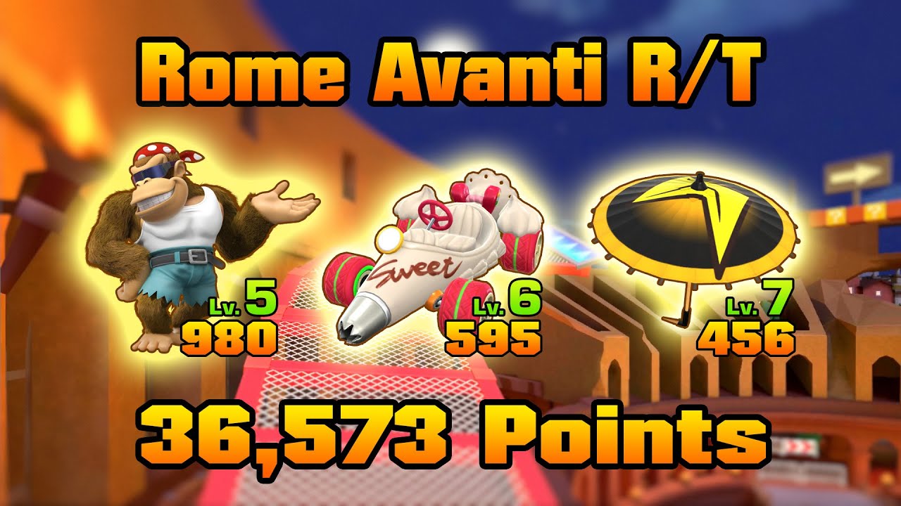 Mario Kart Tour — Night Tour ～ Rome Avanti R/T ～ 36,573 Points - YouTube