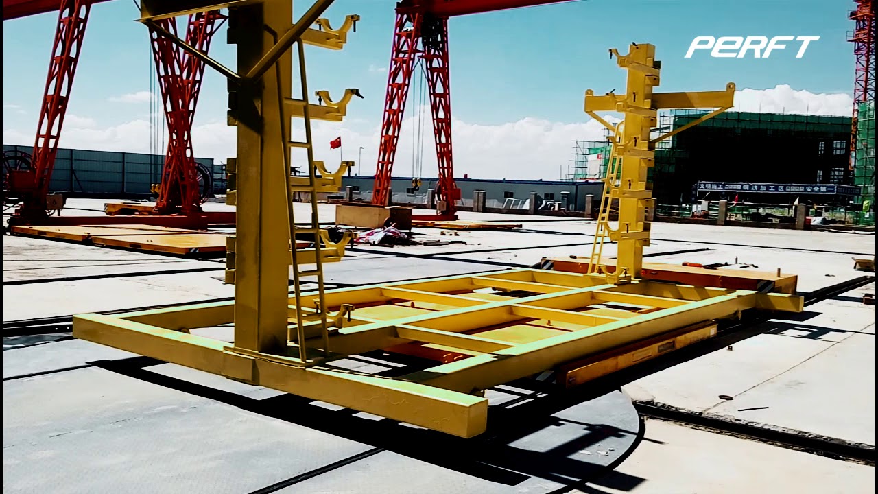 trailing cable powered remote control rail mounted handling car - YouTube