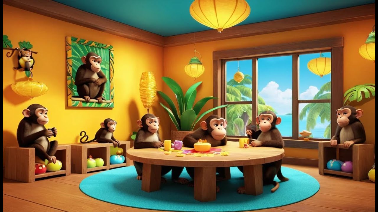 Five Little Monkeys Swinging in the Tree | Fun Counting Song for Kids ...