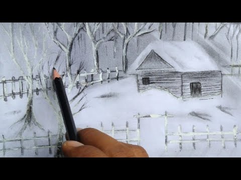How to Draw a Winter Wonderland - Easy Snow and Ice . - YouTube