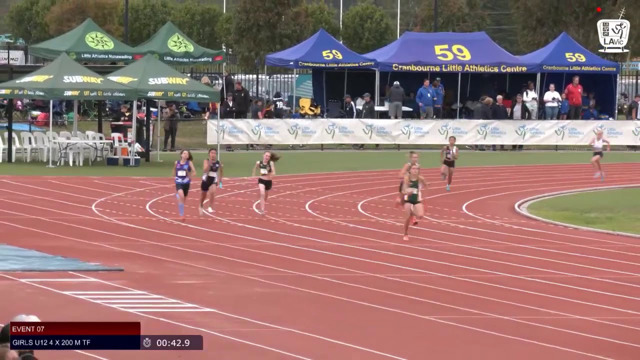 Girls U12 4 x 200m Timed Final 2 - 2019 SUBWAY State Relay ...