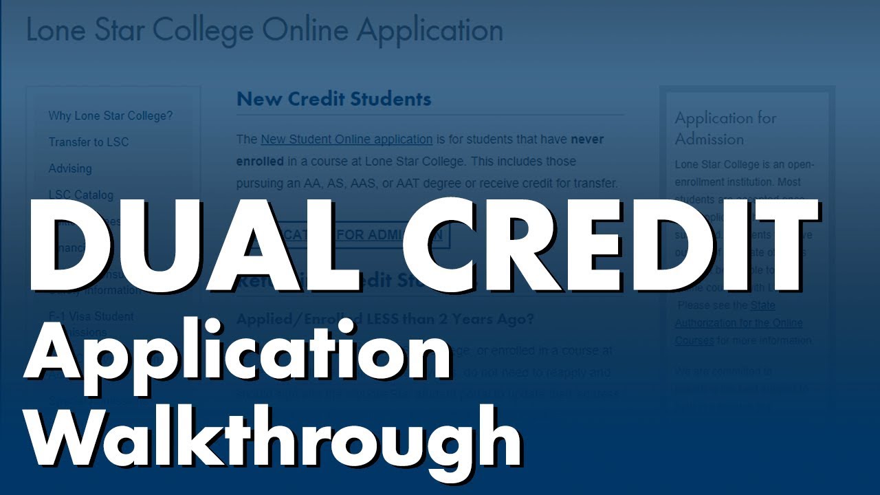 Dual Credit: Application Walkthrough - YouTube