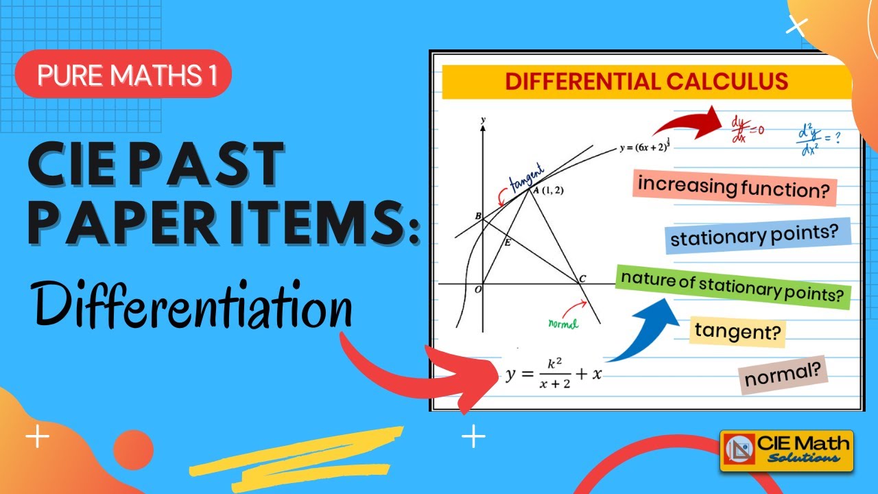 CIE AS/A Level Maths Past Paper Items on Differentiation | AS Level ...