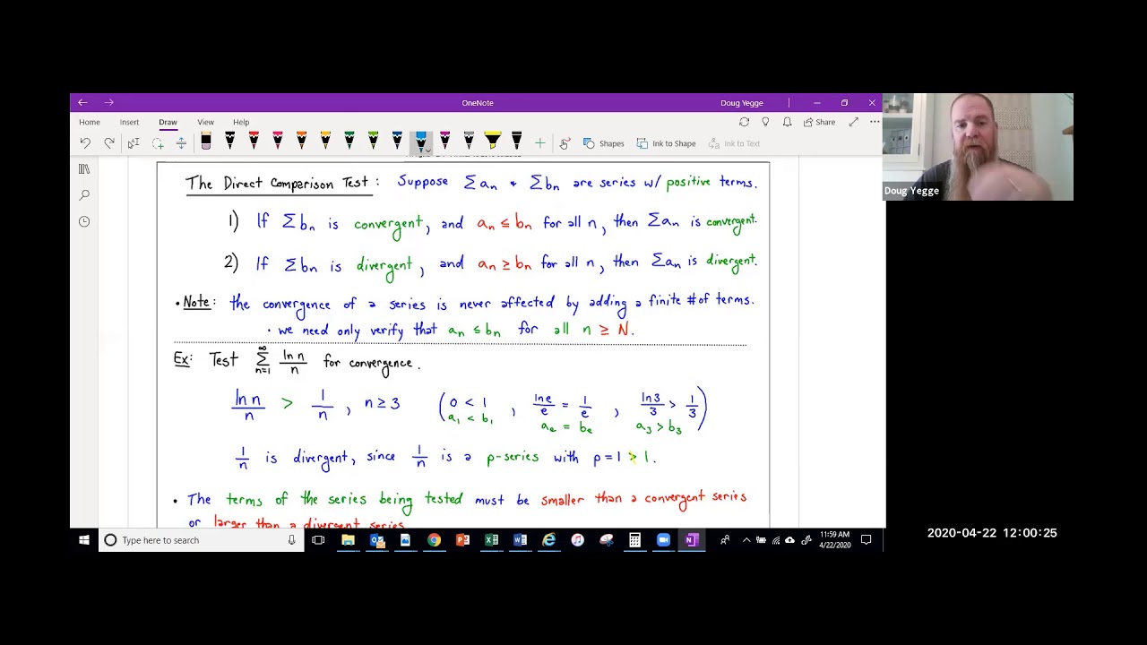 Calculus 2 Session 26 Comparison Test Limit Comparison Test Youtube Calculus 2 Session 26 Comparison Test Limit Comparison Test Youtube