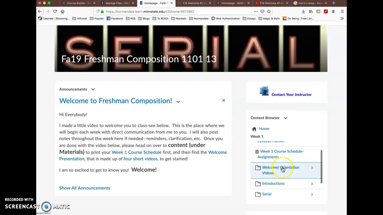 F19 Welcome #2-D2L Navigation Content & Classlist - YouTube