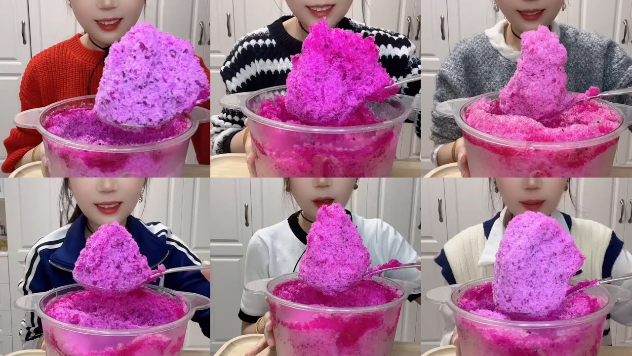 YY ICE EATING ASMR / PINK BLENDER SHAVED ICE COMPILATION - YouTube