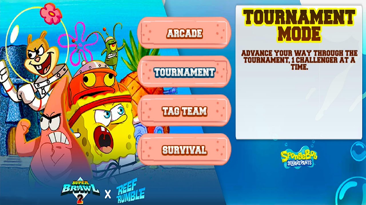 Super Brawl 2 x Reef Rumble Tournament Mode - Spongebob vs Rico Kyle ...