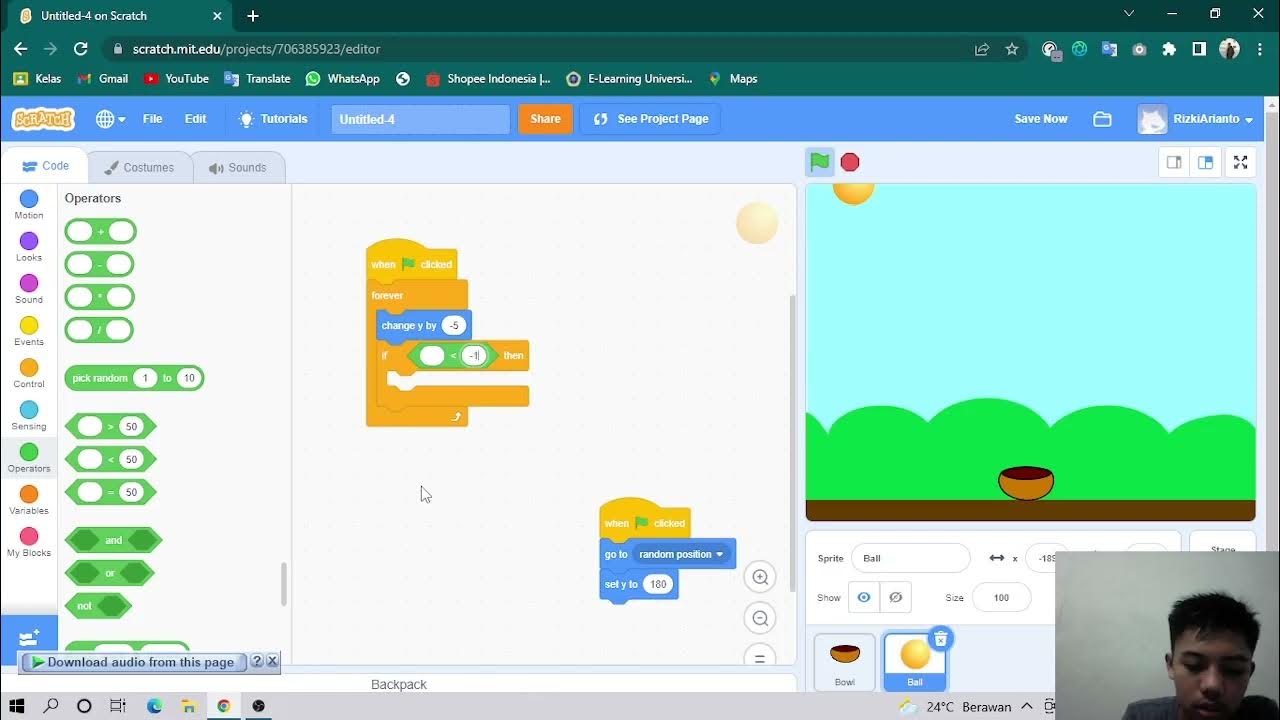 Membuat Game tangkap bola dari Scratch - YouTube