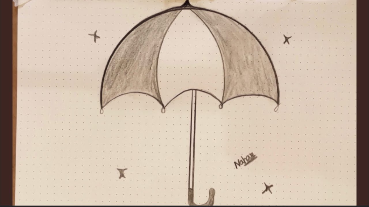 how to draw an umbrella easy || khula chata drawing easy, # ...
