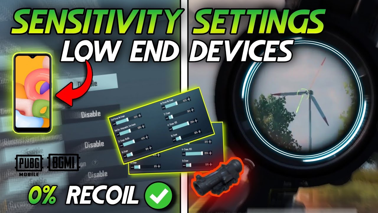 Low end device zero recoil sensitivity/ Best Sensitivity setting for ...