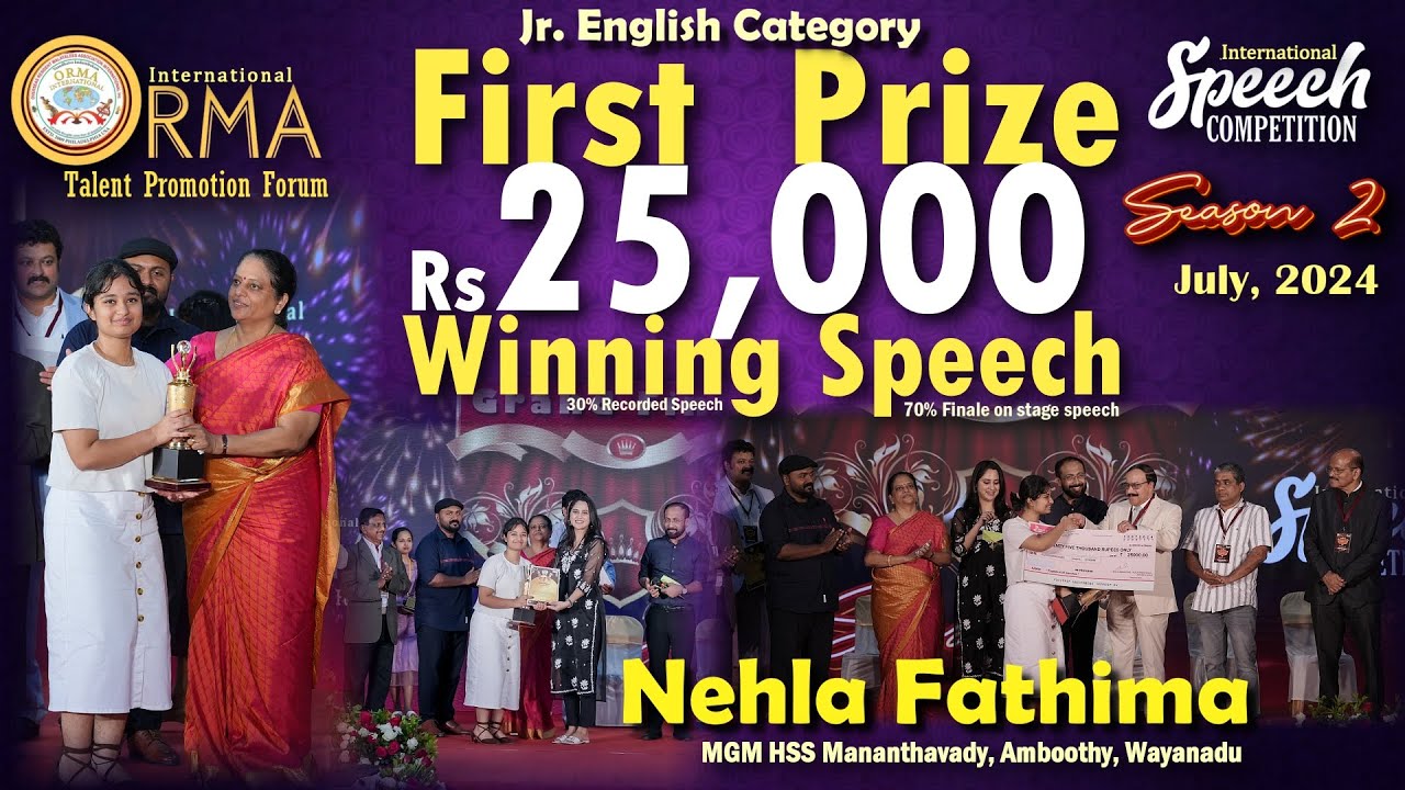 ORMA International Speech Competition, Season 2, 2024 - Jr Eng1st Prize ...