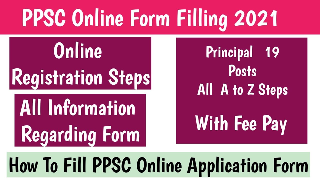 #PPSC New Posts • Ppsc New 19 Principal Posts Online Application Form ...