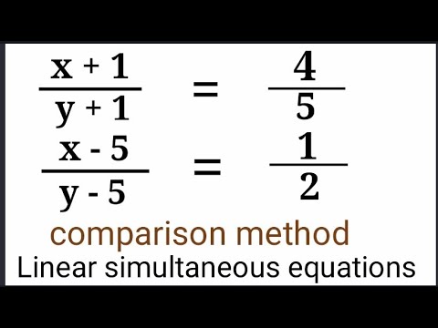 linear simultaneous equations comparison method. - YouTube