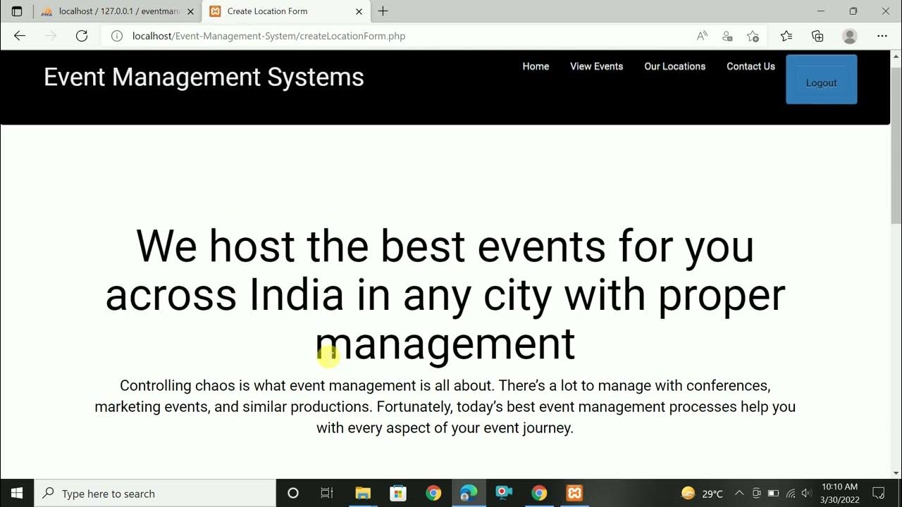 Event Management System DBMS/WT Mini Project With Source Code - YouTube