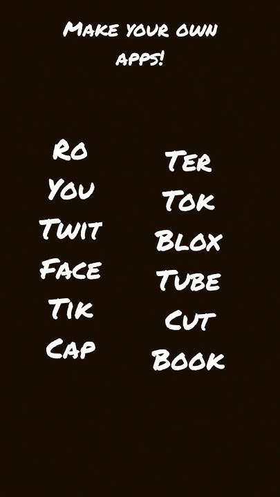 make your own apps!!! - YouTube