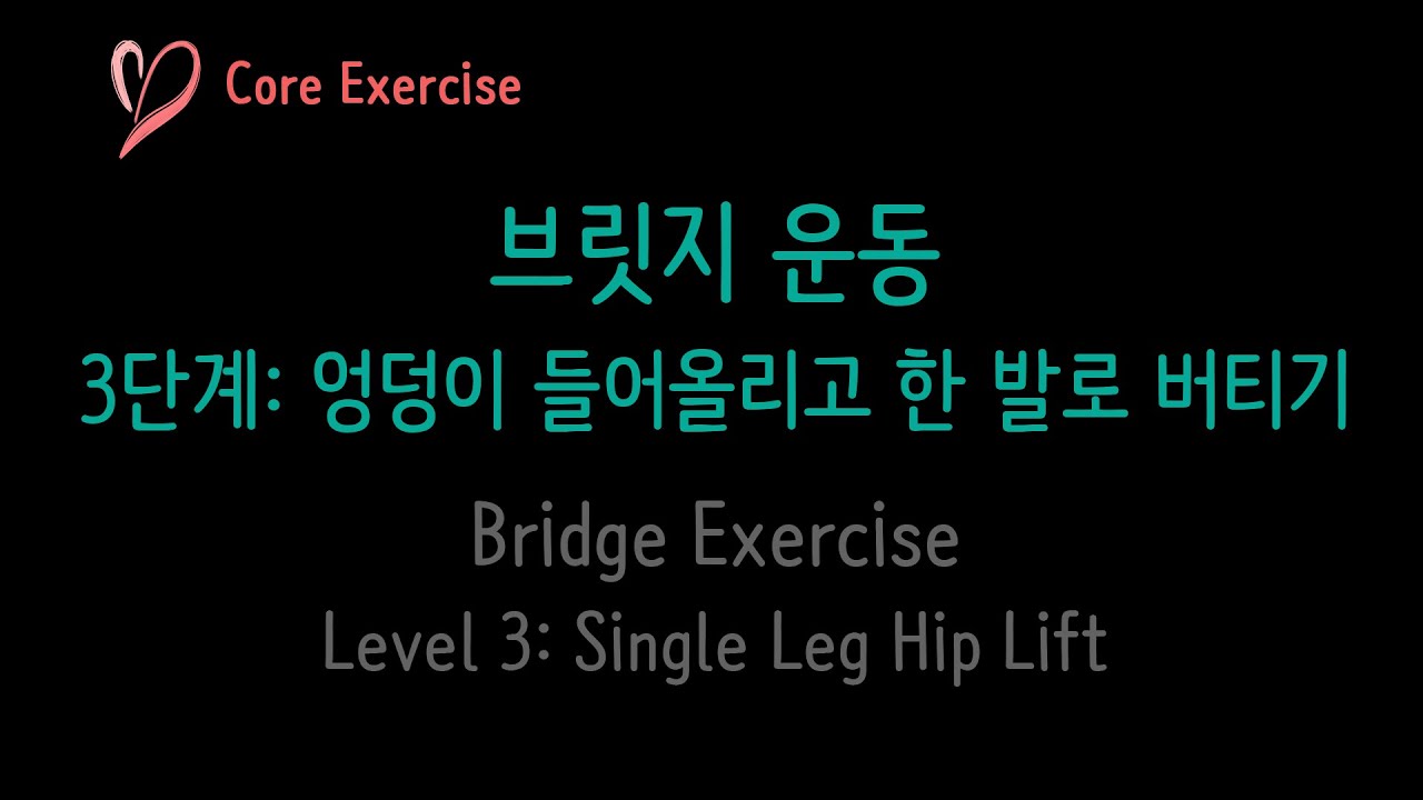 [Core EX] Bridge EX Level 3: Single Leg Hip Lift - YouTube