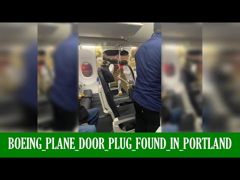 BOEING PLANE DOOR PLUG FOUND IN PORTLAND - YouTube