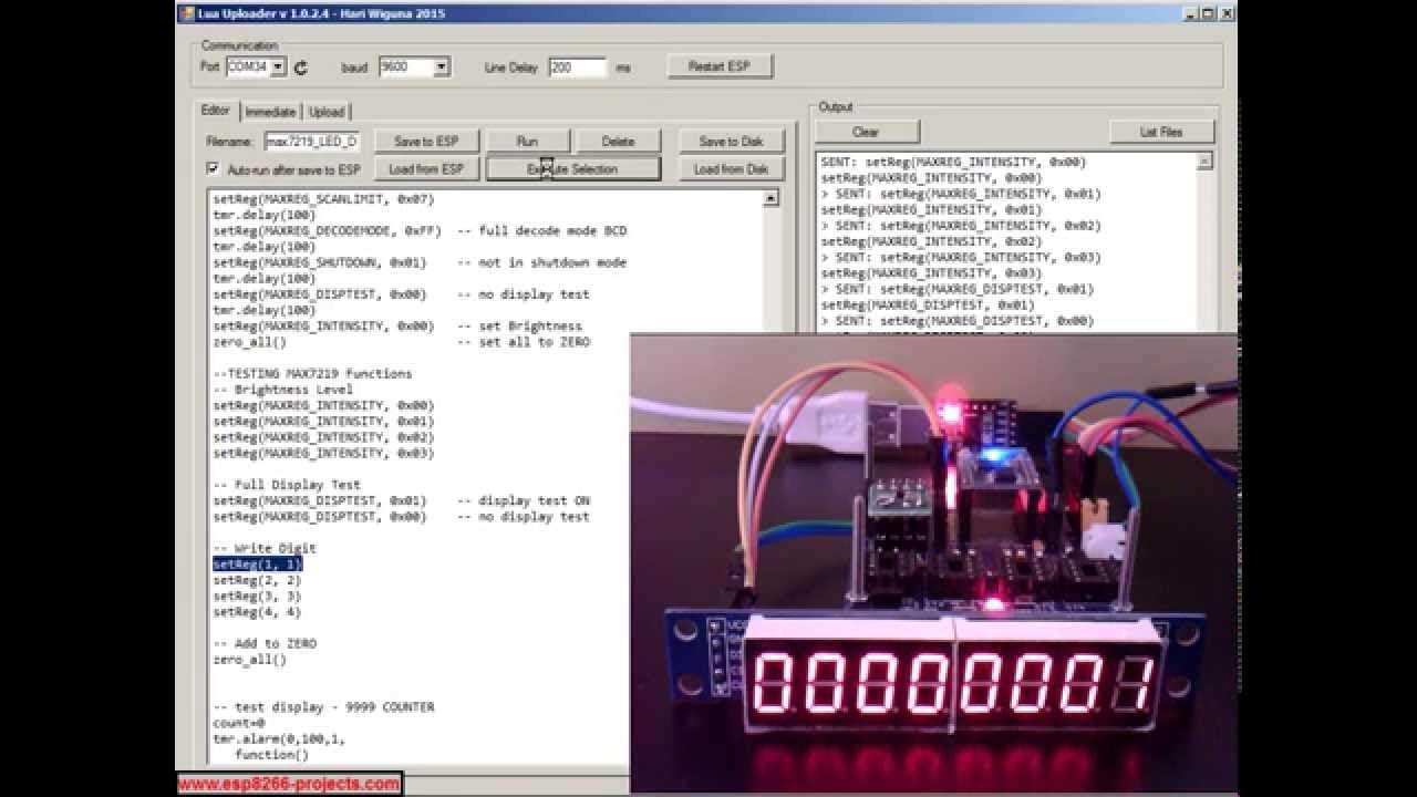 ESP8266 - MAX7219 LED Display Module Driver - YouTube