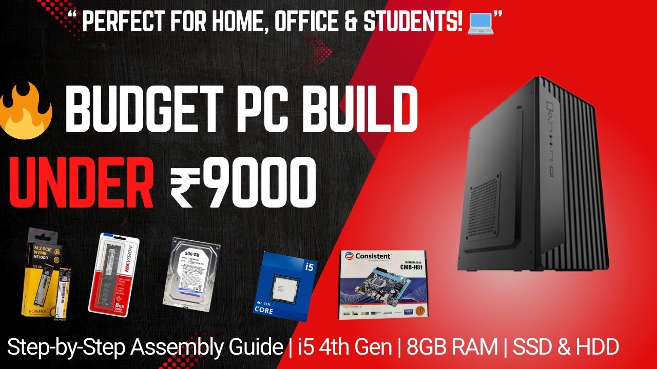 "🔥 Budget Gaming PC Build Under ₹9,000 💻 | Intel i5 4th Gen + NVMe SSD ...