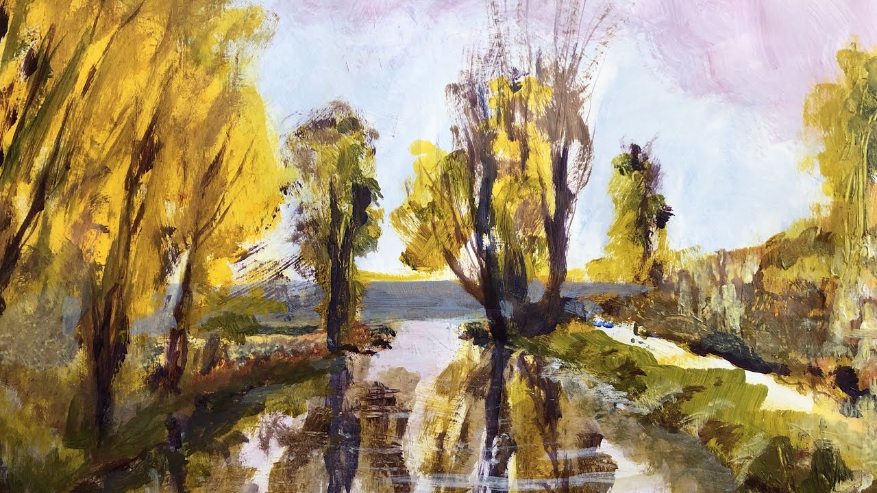 Canal Slump - Real time acrylic landscape painting - YouTube