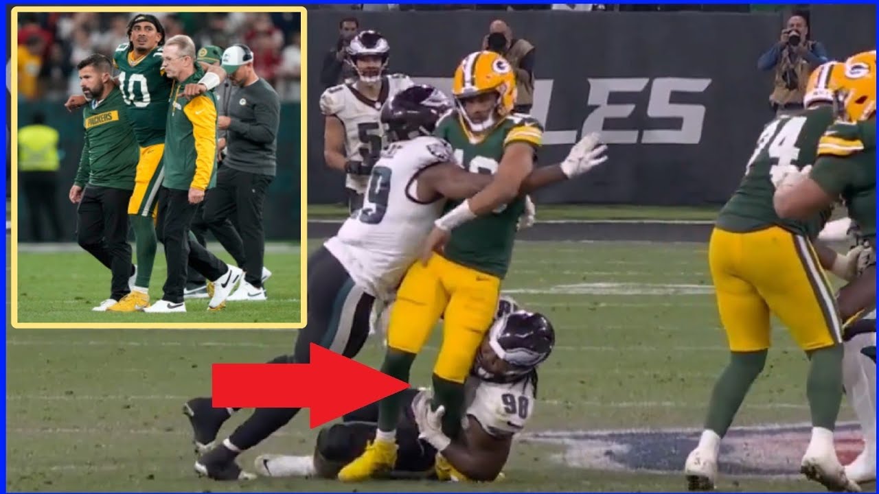 Jordon love leg injury 🔴Green Bay Packers' Jordan Love helped off field ...