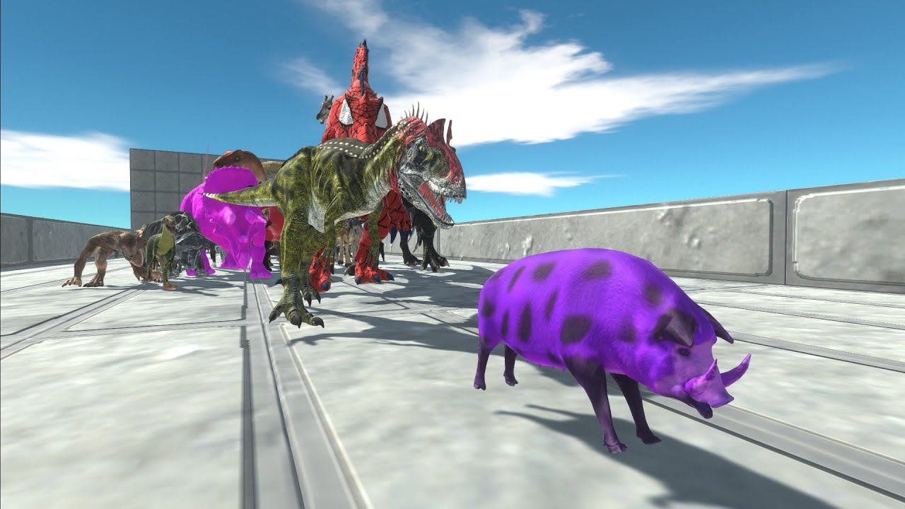 Race to eat a Purple Pig - Animal Revolt Battle Simulator - YouTube