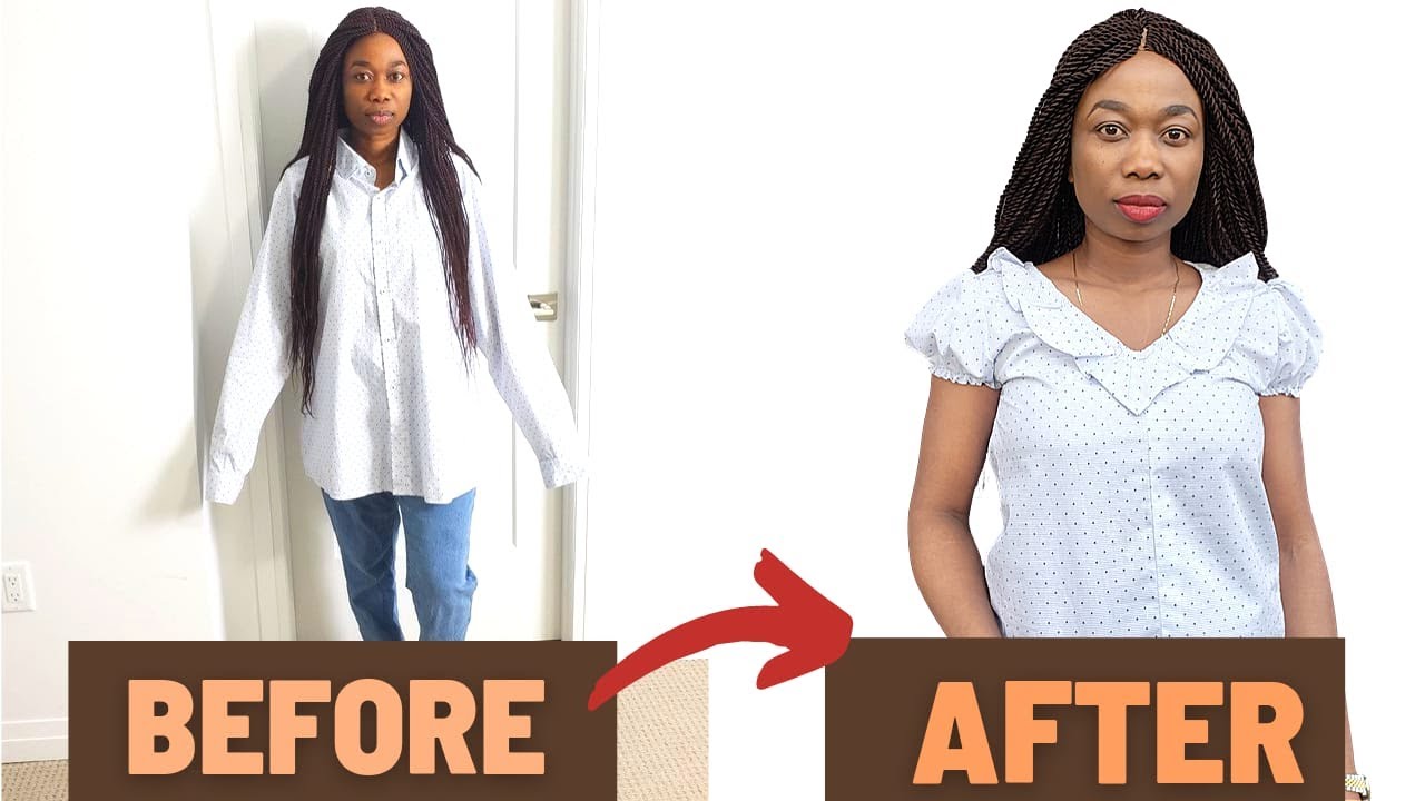 How to transform men's shirt into a cute top |How to convert old ...
