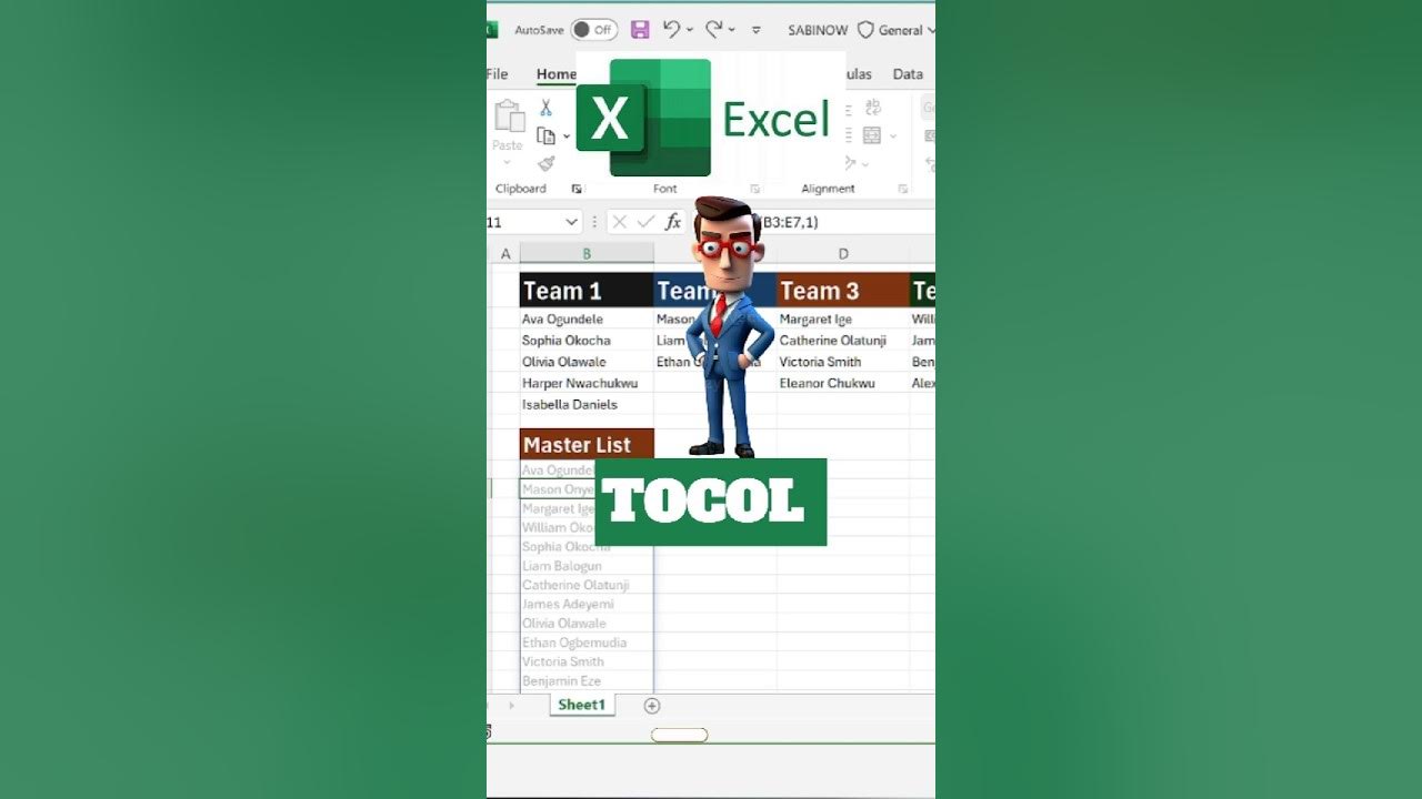 Excel Hack: TOCOL Formula! 📊💡 #excel #microsofttips #exceltips # tech #office #business # ...