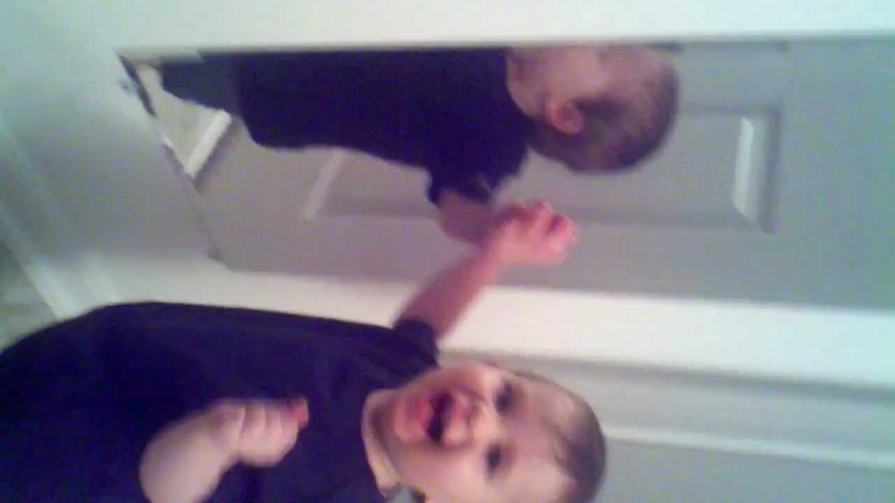 Silly growling baby boy. - YouTube