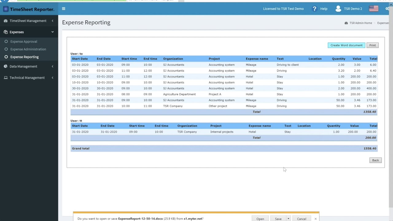 Expense Reporting - TimeSheet Reporter - YouTube