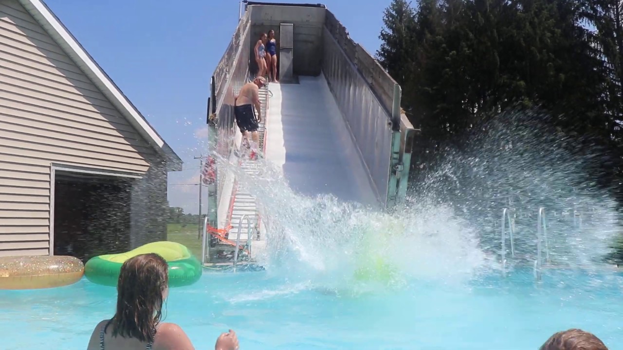 Epic Redneck Backyard Pool Slide - YouTube