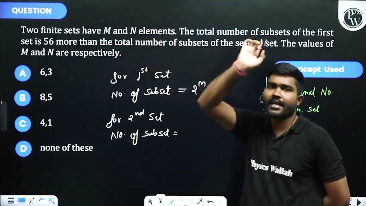 Two finite sets have \(M\) and \(N\) elements. The total number of subsets of the first set is ...
