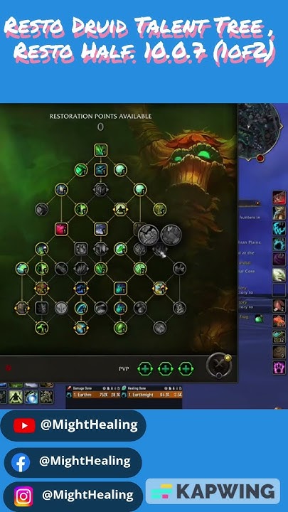 World of Warcraft, Resto druid talent tree. 10.0.7. Part 1 of 2 - YouTube