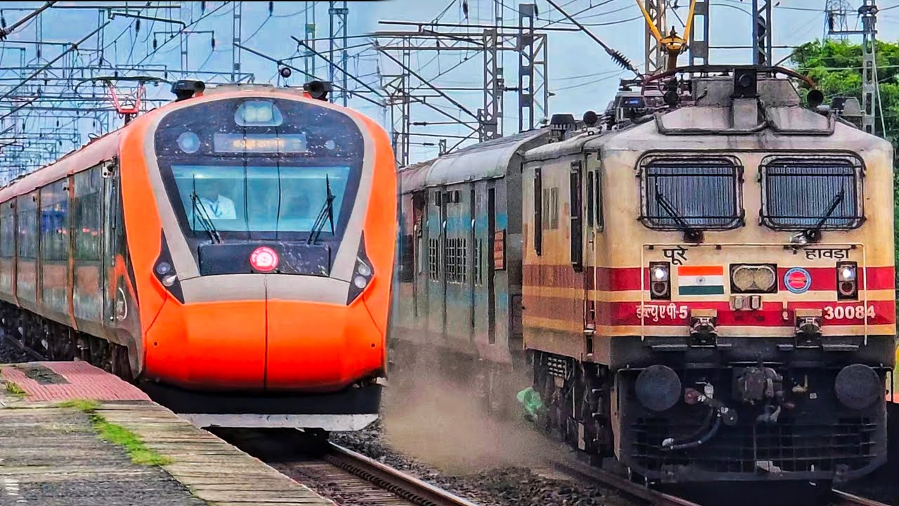 Dangerous 130kmph WAP7 Tripura Sundari+Madhupur Humsafar+MHSK+HWH ...