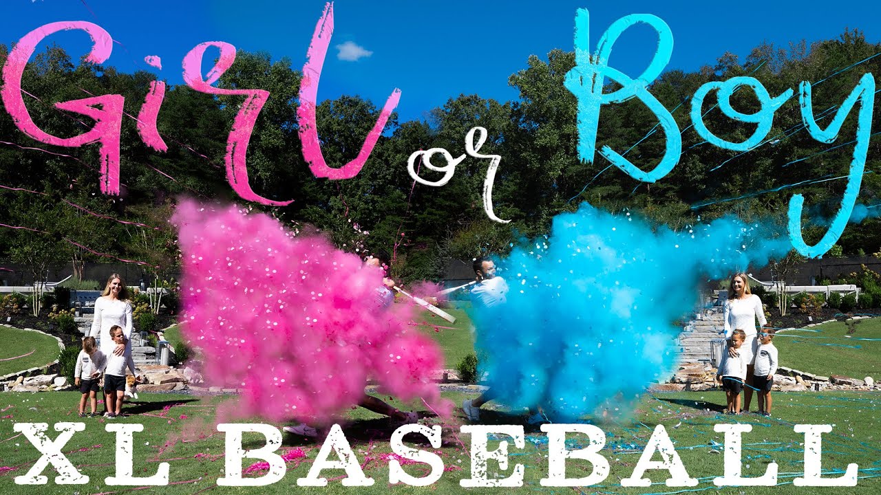 Grand Slam Surprise: XL Gender Reveal Baseball Bursting with Powder ...
