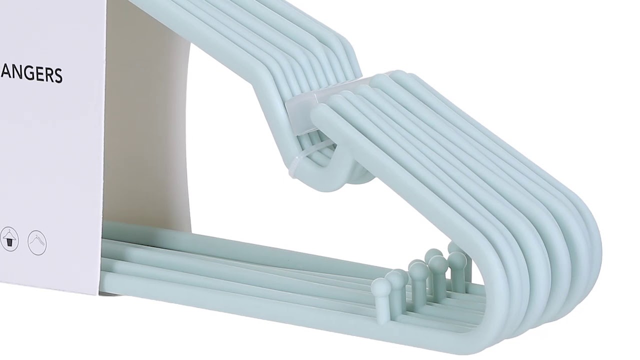 Miniso Official Simple Clothes Hanger 10 Pack（Blue） - YouTube